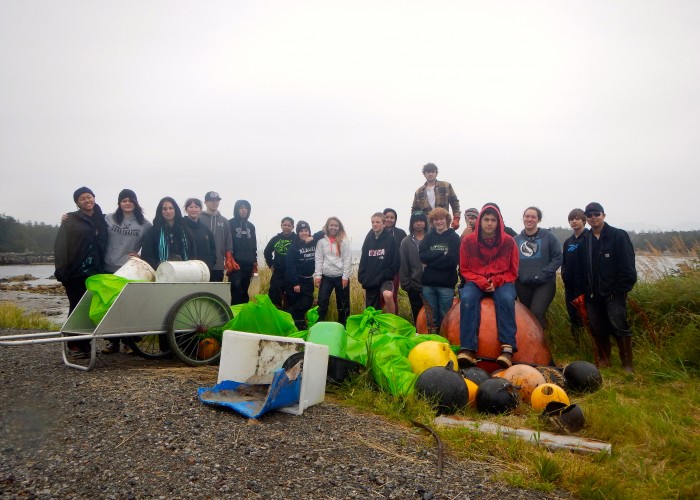 9-2014 Students and staff from Sitka's Pacific High School pose with ...