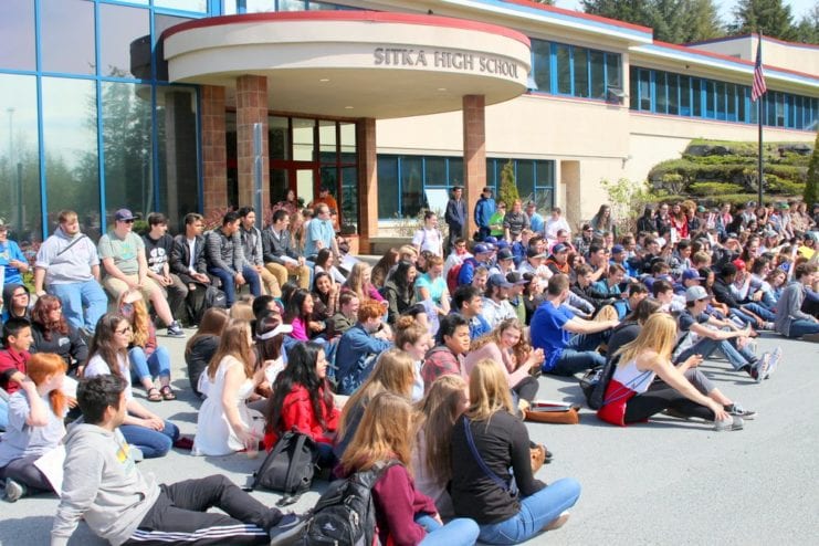 Sitka students protest Alaska senate's education cut - KCAW