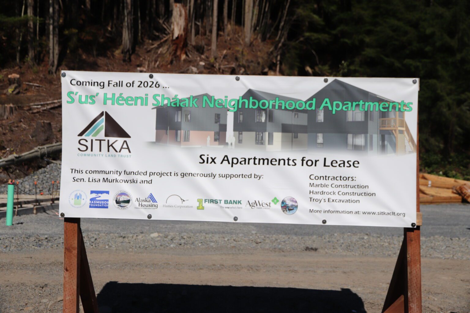 Sitka Land Trust Apartments Sign - KCAW